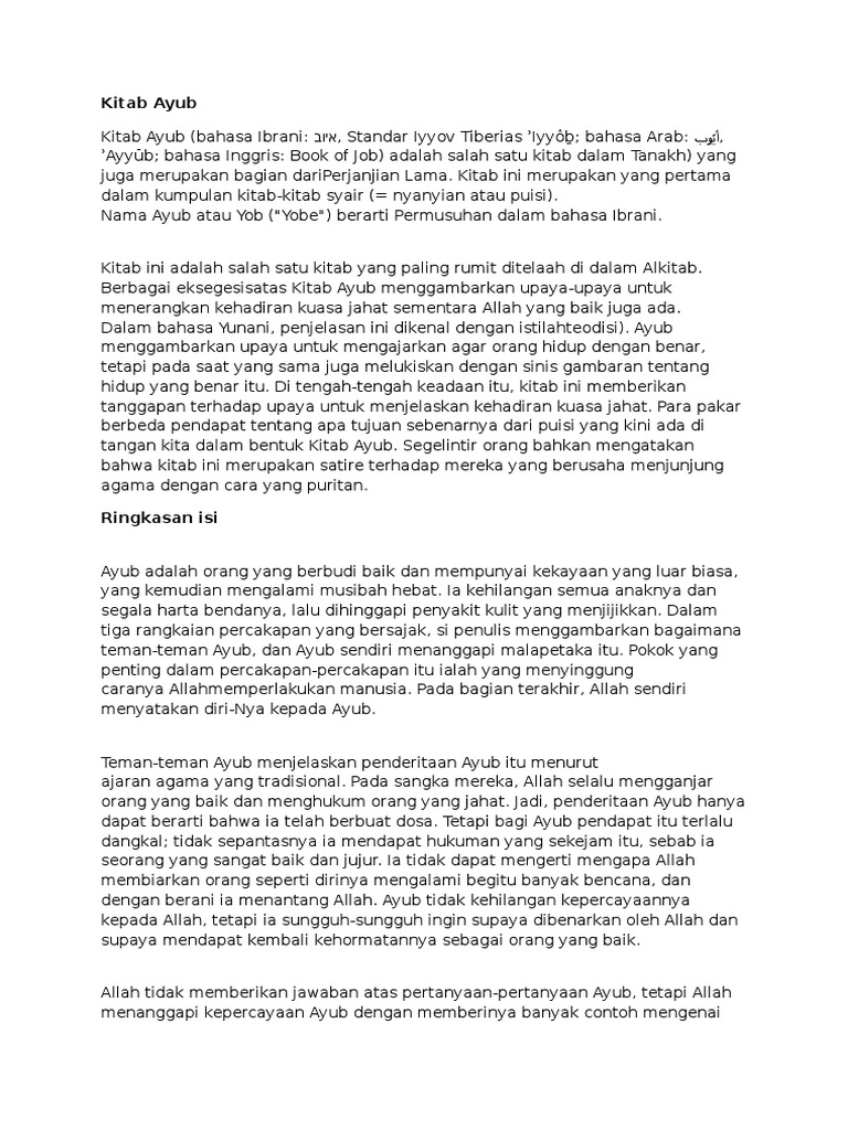 Kitab Ayub | PDF