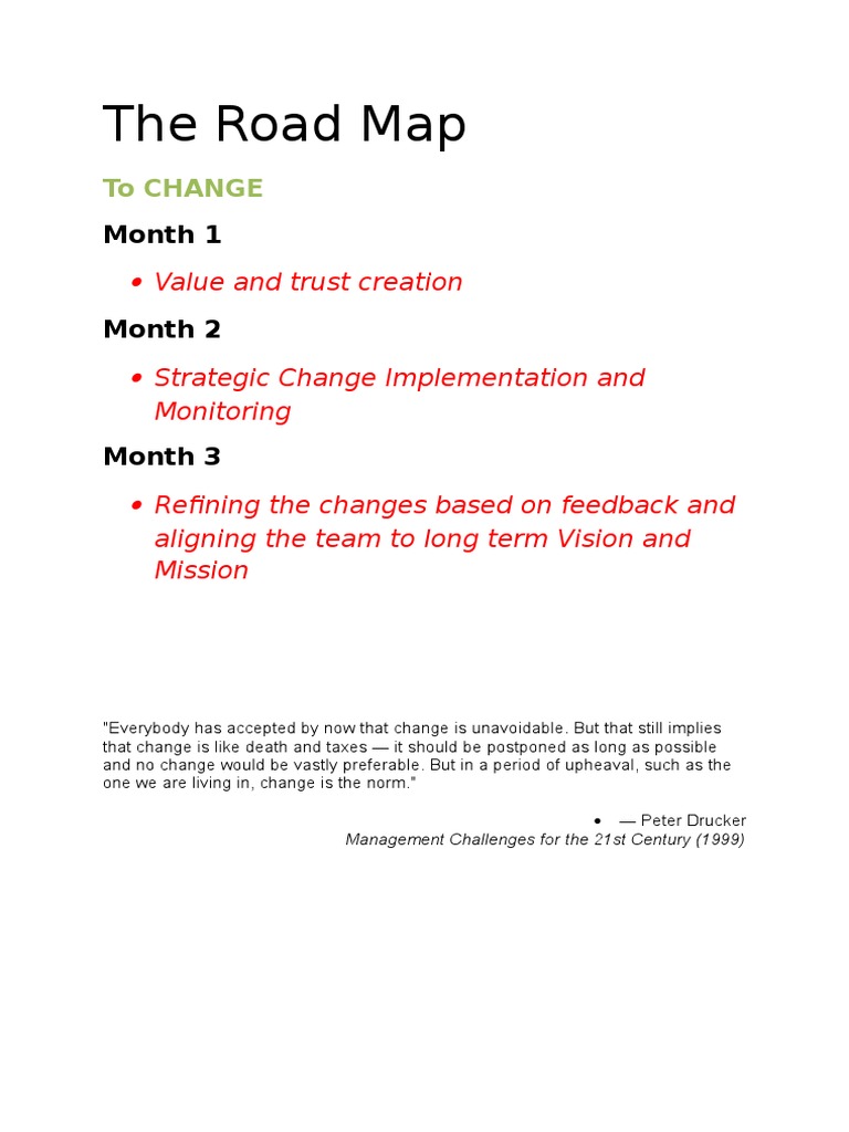 The Road Map: To Change | PDF