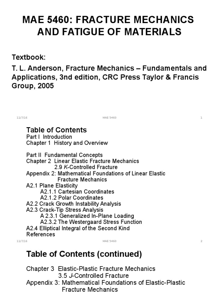 Fracture Mechanics Lecture 1 | PDF | Fracture Mechanics | Fracture
