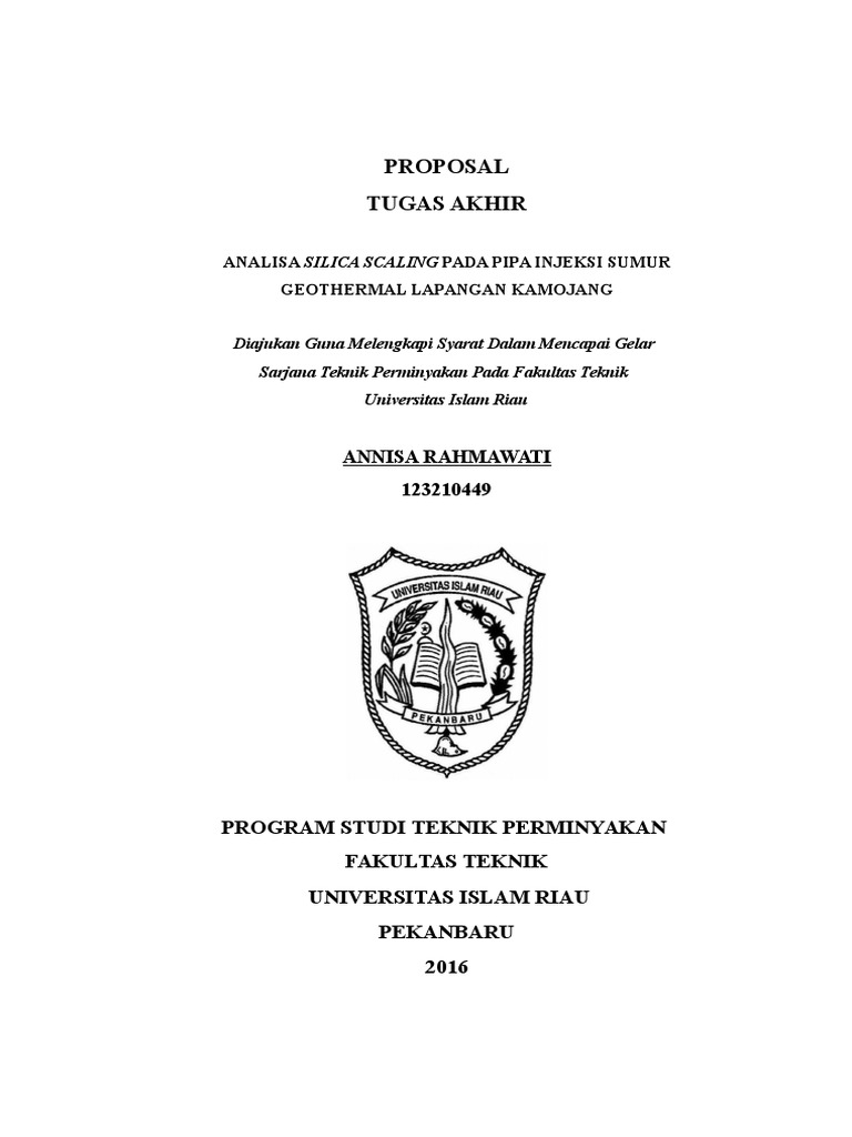 Proposal Kampus - Analisa Scale Pada Pipa Injeksi Sumur Geothermal ...