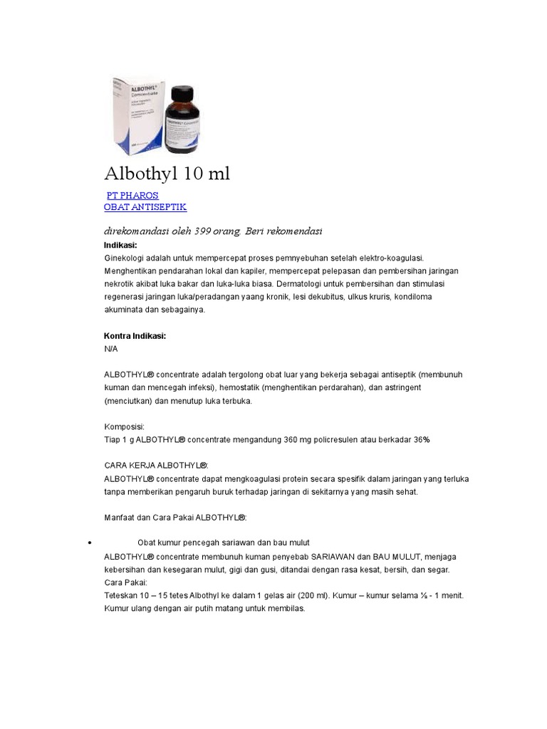 Albothyl 10 ML | PDF | Pengembangan Diri | Sains & Matematika