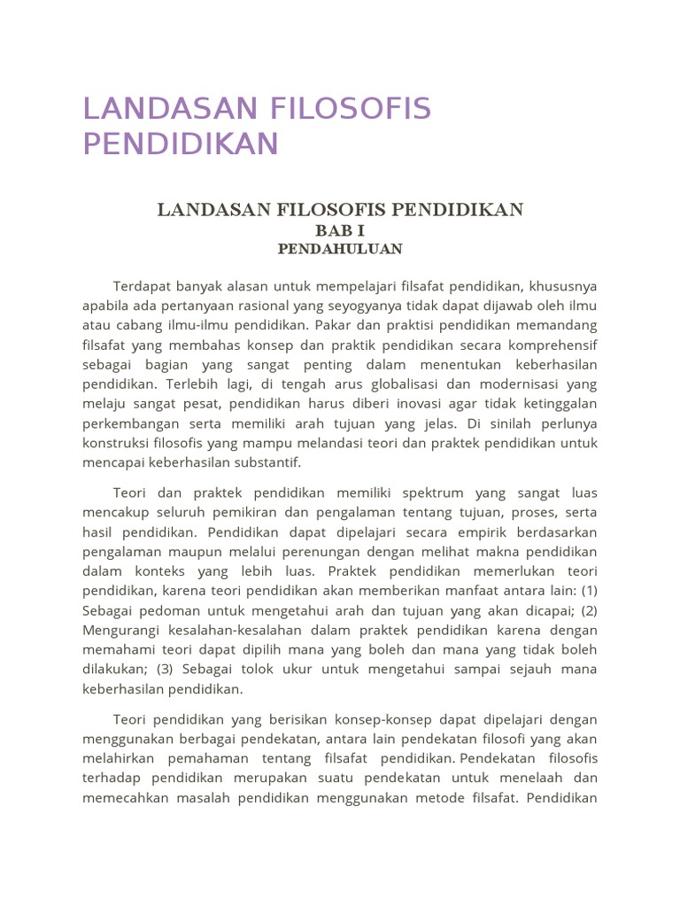 Landasan Filosofis Pendidikan Nasional | PDF | Filsafat | Sains ...