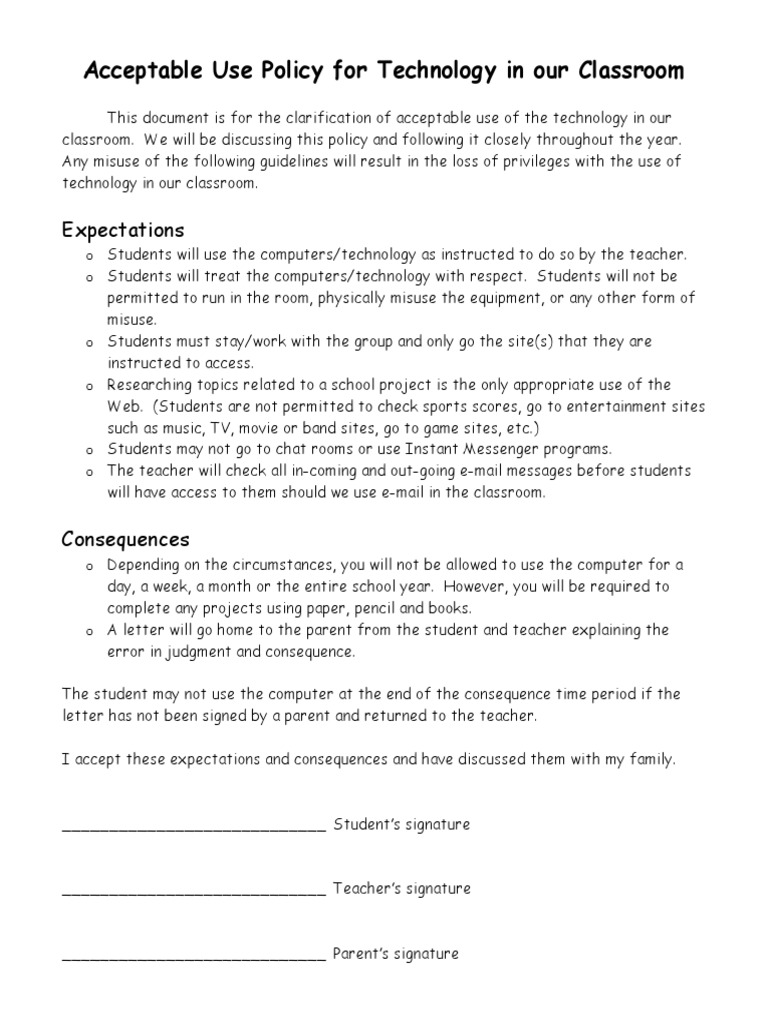 Classroom Tech Use Policy | PDF | Career & Growth