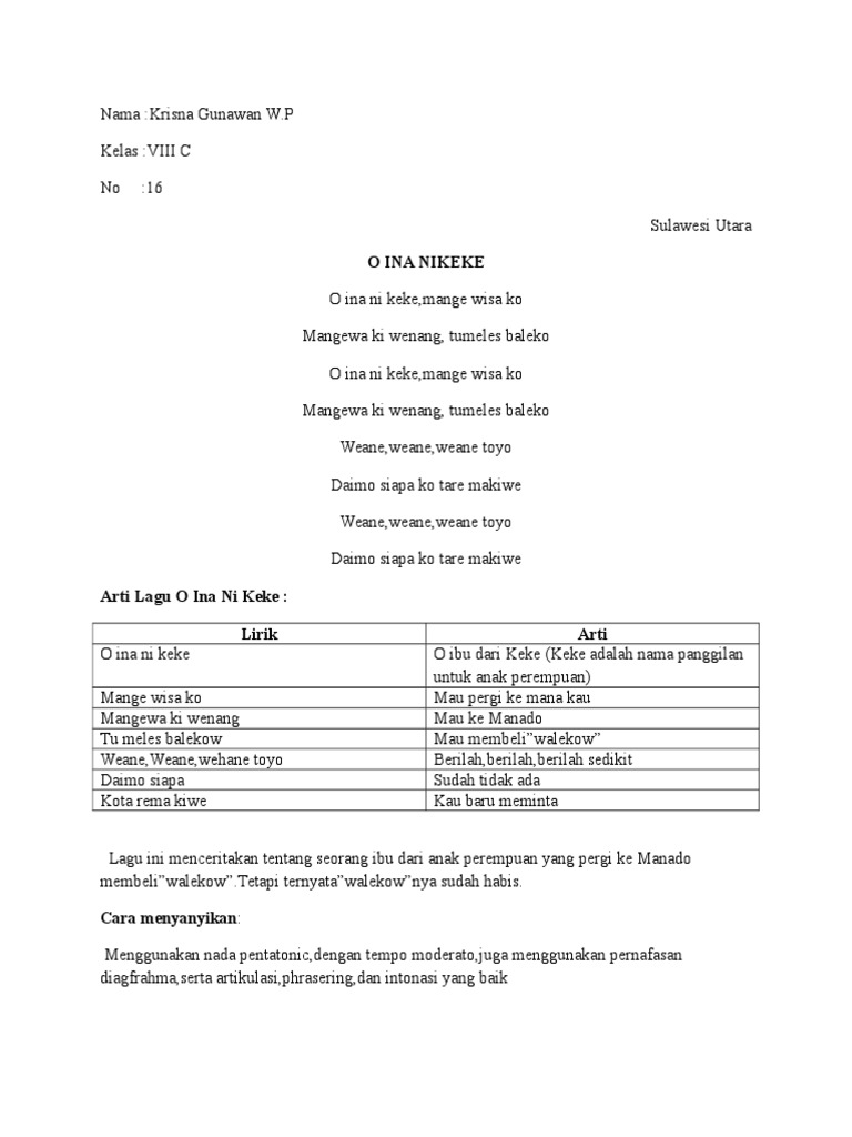 O Ina Ni Keke, Apuse | PDF