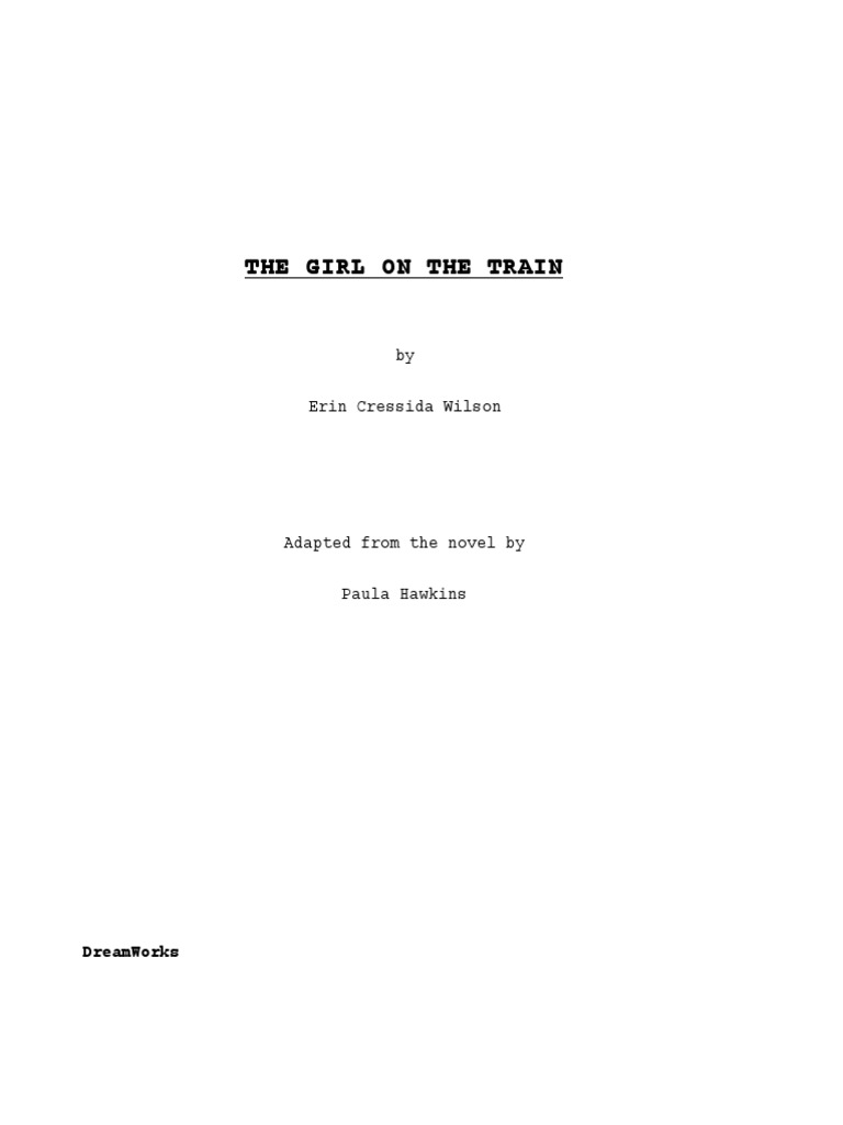 THE GIRL ON THE TRAIN Screenplay PDF | PDF
