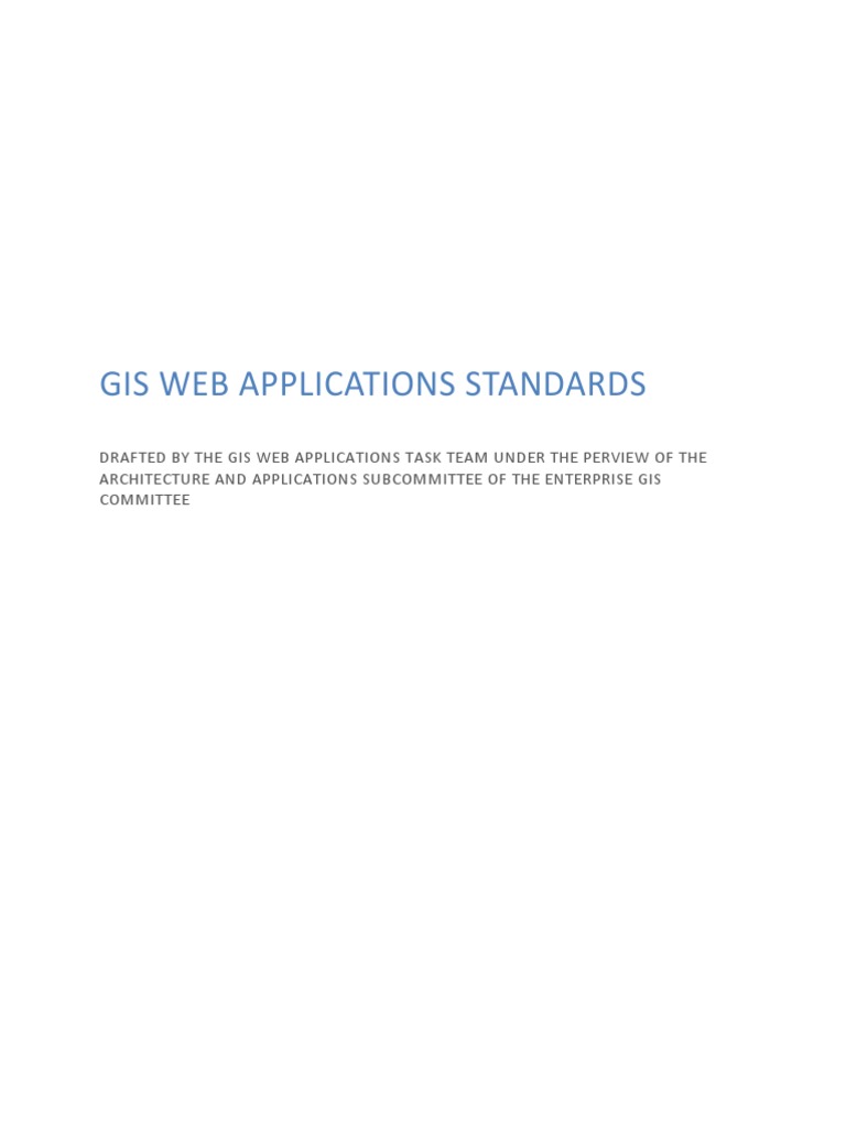 GIS Web Applications Standards Draft Package PDF | PDF