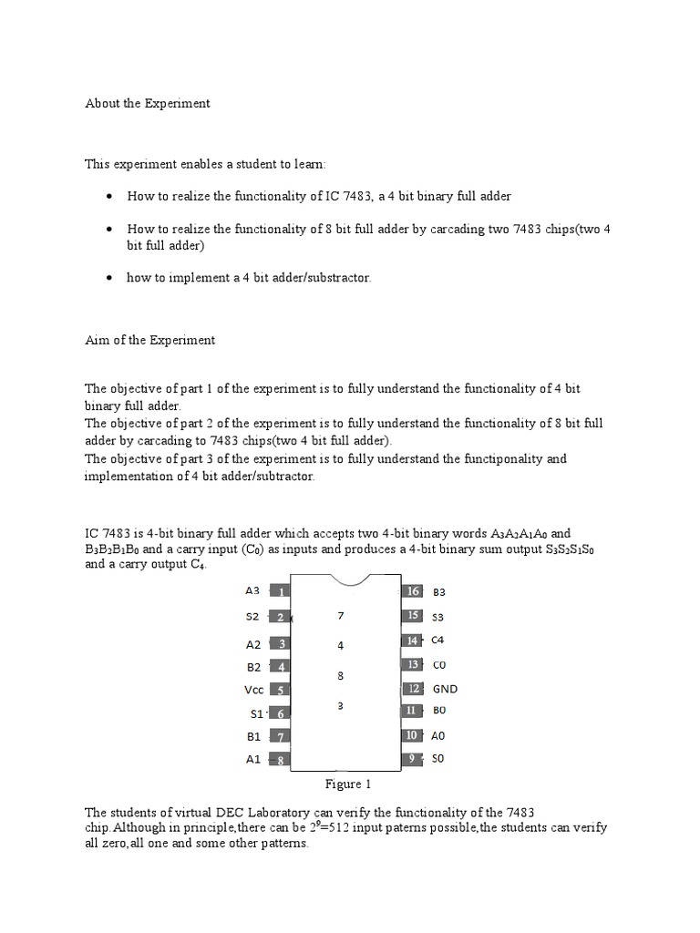 4 Bit Binary Full Adder | PDF
