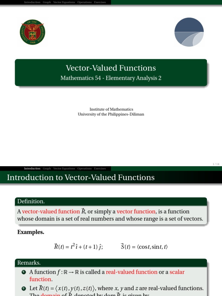 18 Vector Valued Functions | PDF | Function (Mathematics) | Vector Space