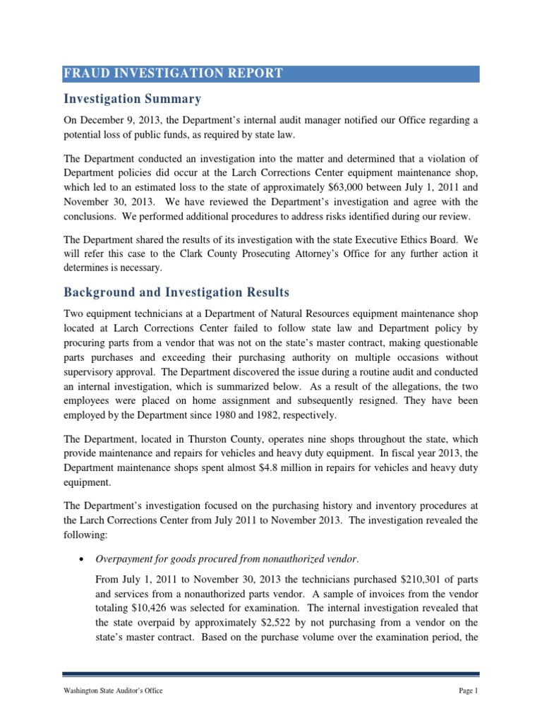 Invetigation Report - V | PDF | Internal Audit | Inventory
