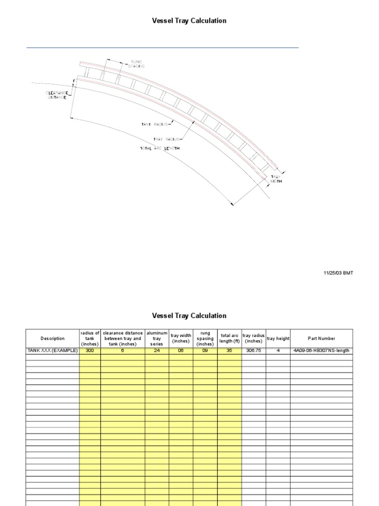 Vessel Tray Calculation | PDF