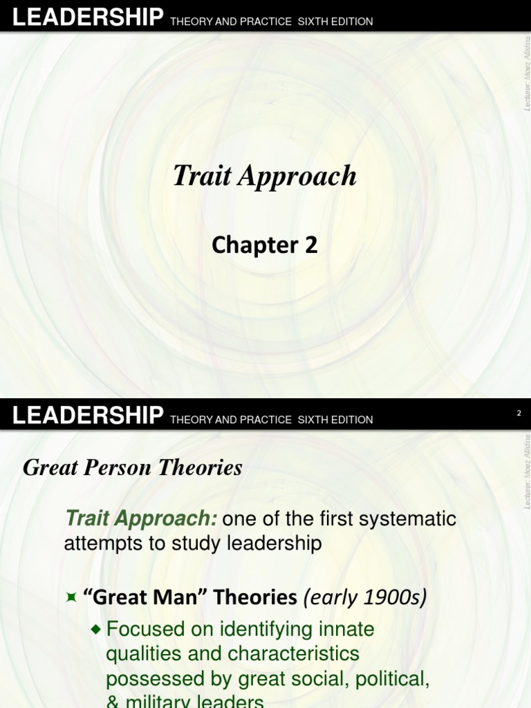 MBA-Leadership - Chapter 2 - Trait Approach | PDF