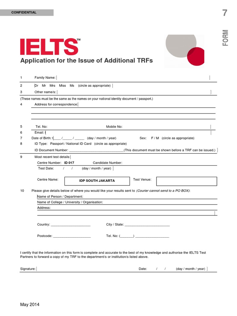 Application For The Issue of Additional TRFs | PDF