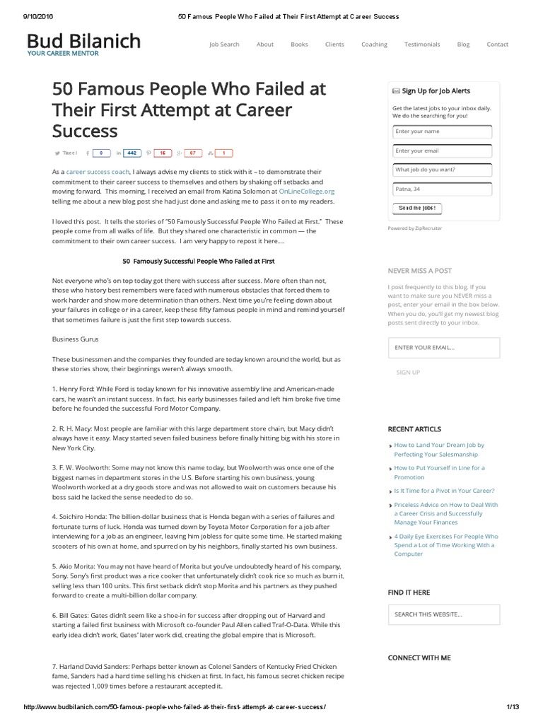 50 Famous People Who Failed at Their First Attempt at Career Success ...