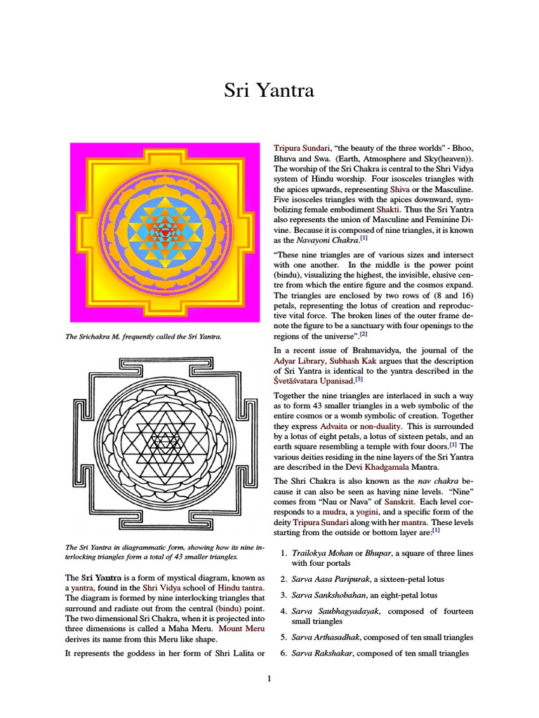 Sri Yantra | PDF | Hindu Behaviour And Experience | Hindu Tantra