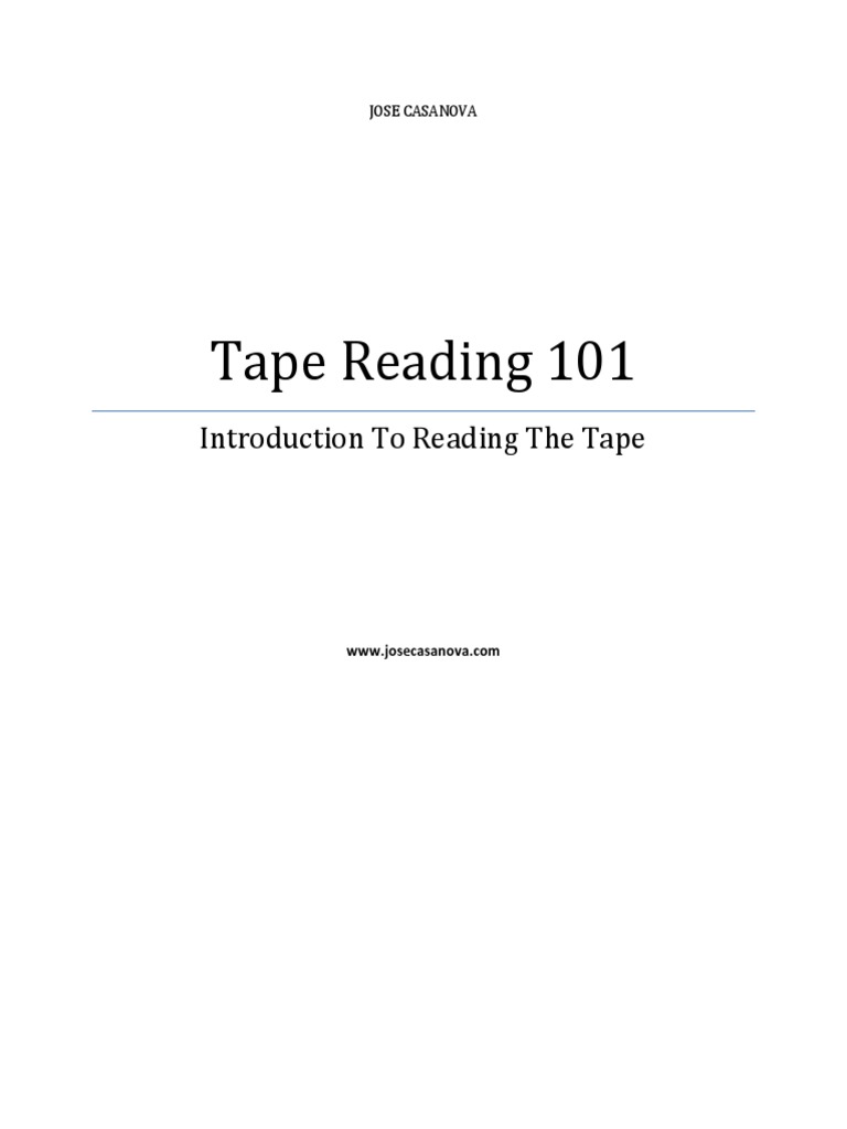 Tape Reading 101 Book | PDF | Day Trading | Stocks