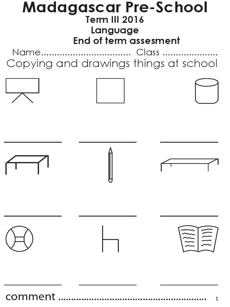 Copying and Drawings Things at School: Comment