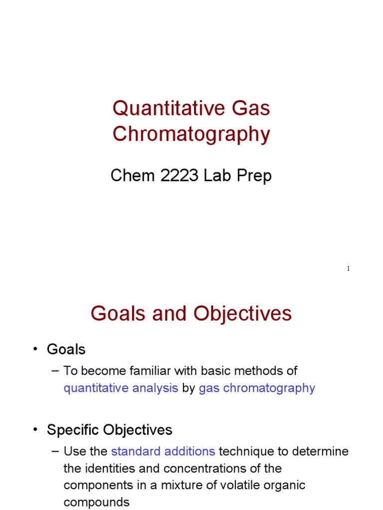 Quantitative Gas Chromatography | PDF