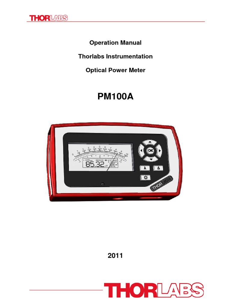 PM100A Manual | PDF | Battery Charger | Optical Fiber