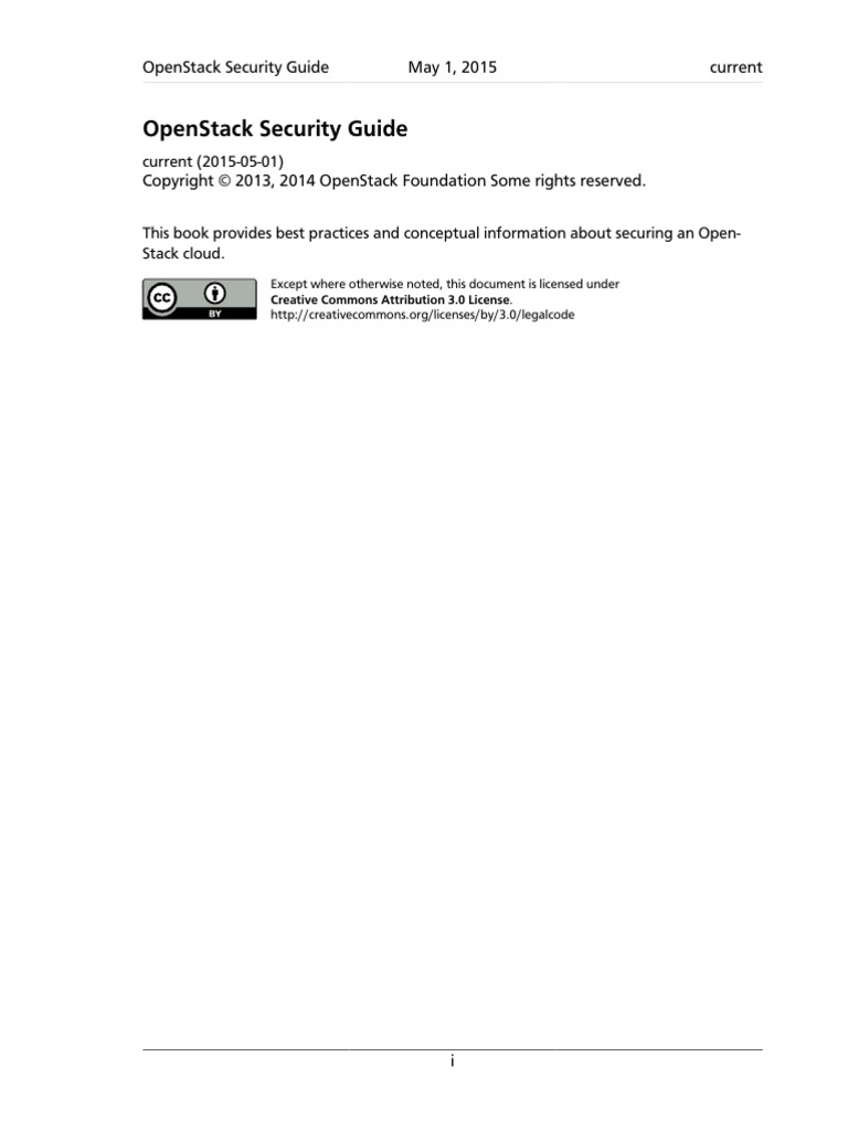 OpenStack Security Guide | PDF | Open Stack | Cloud Computing OpenStack Security Guide | PDF | Open Stack | Cloud Computing