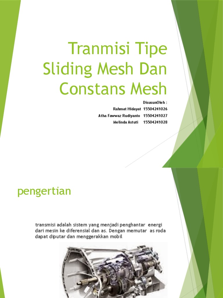 Perbandingan Transmisi Sliding dan Constant Mesh | PDF
