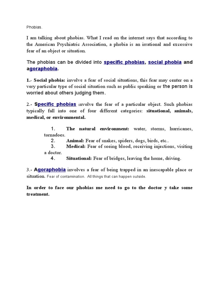 Understanding Phobias: Types and Treatments | PDF