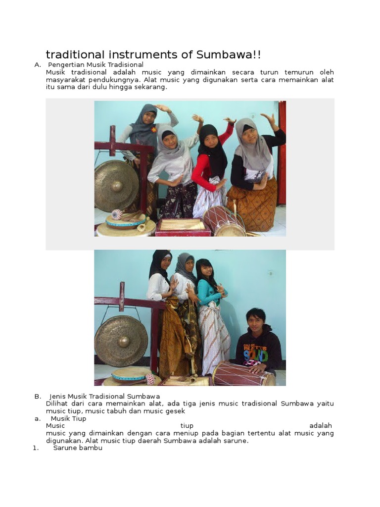 Traditional Instruments of Sumbawa | PDF