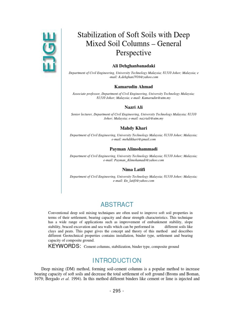 Deep Soil Mixing Hesap PDF | PDF | Young's Modulus | Column