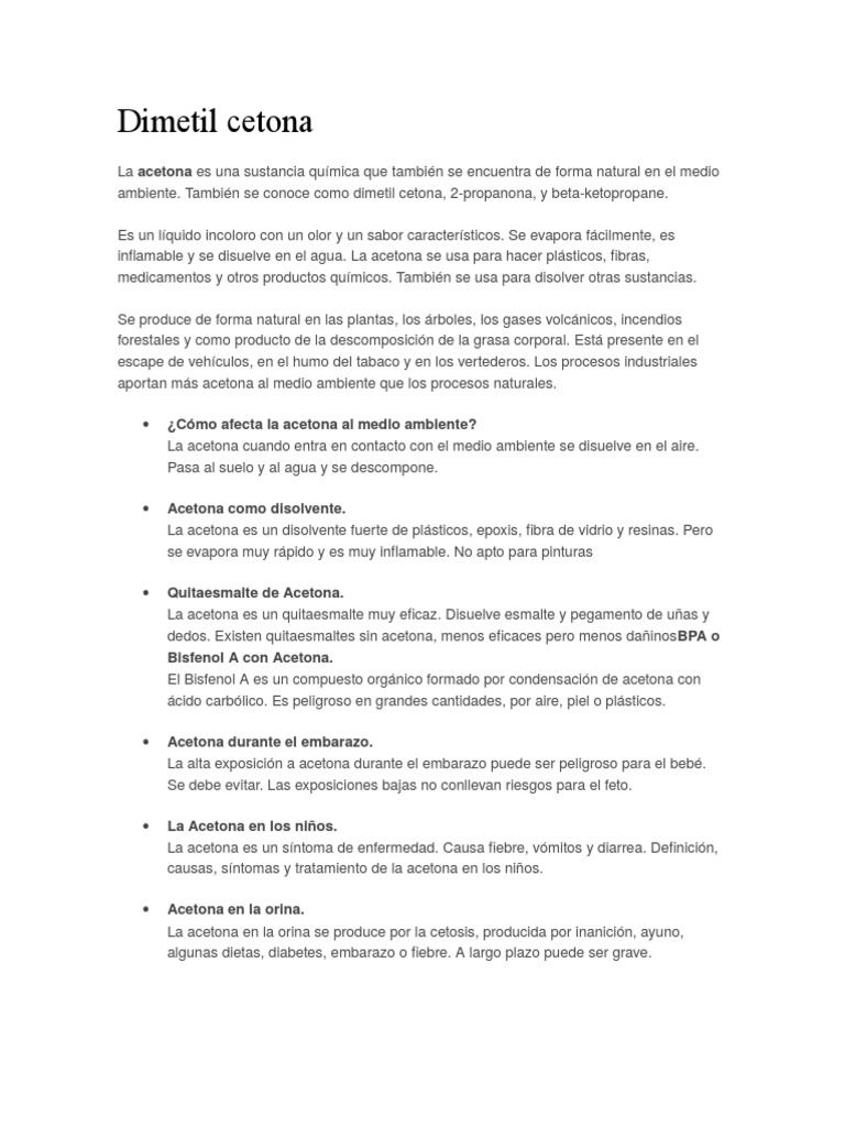 Dimetil Cetona | PDF | Bienestar | Medicina