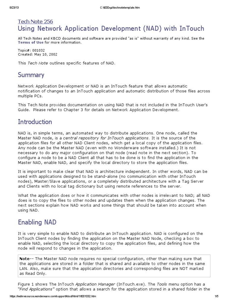 0256 Using NAD With InTouch | PDF | Remote Desktop Services | Computer File