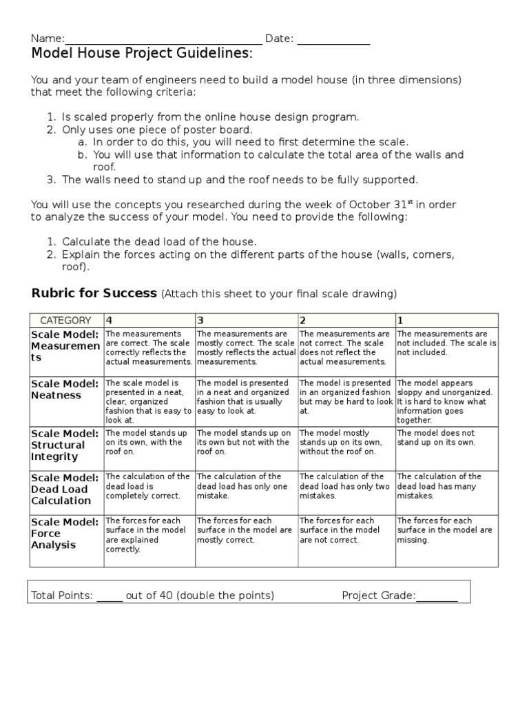 Model House Project Guidelines | PDF