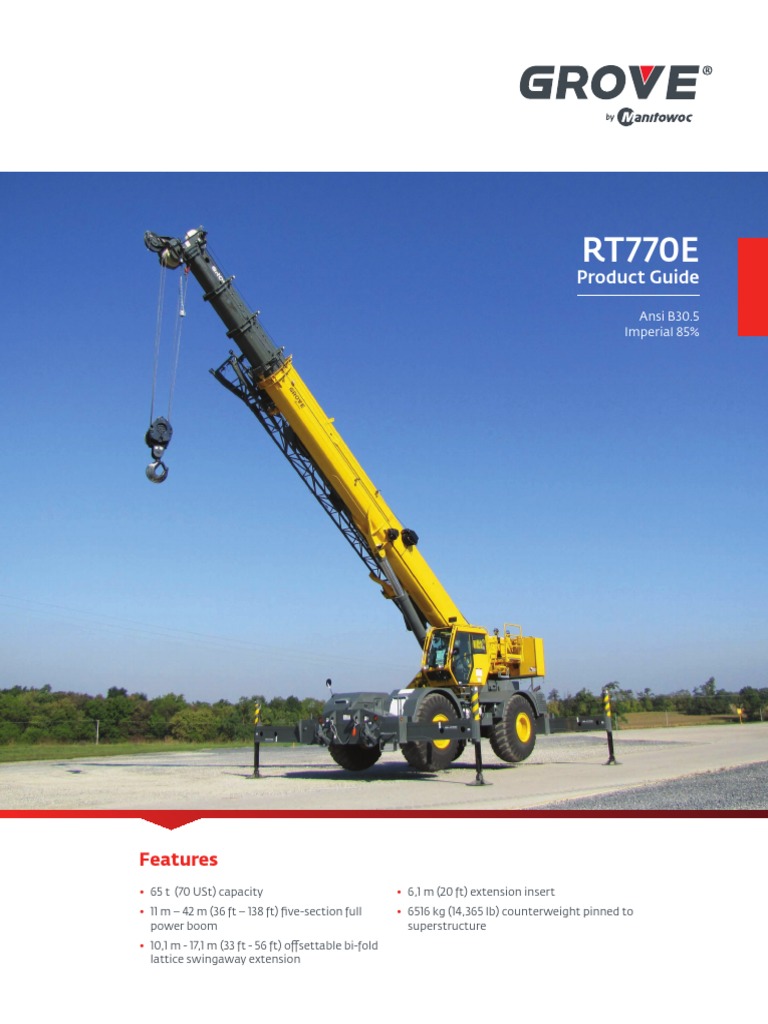 RT770E-Product-Guide-Imperial - 65t Mobile Crane Load Chart | PDF ...
