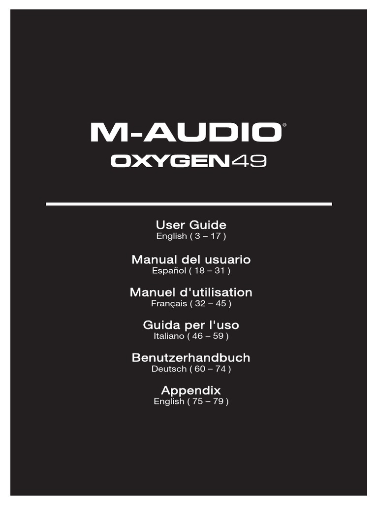 Oxygen49 UserGuide v1.1 PDF | PDF | Synthesizer | Computer Keyboard