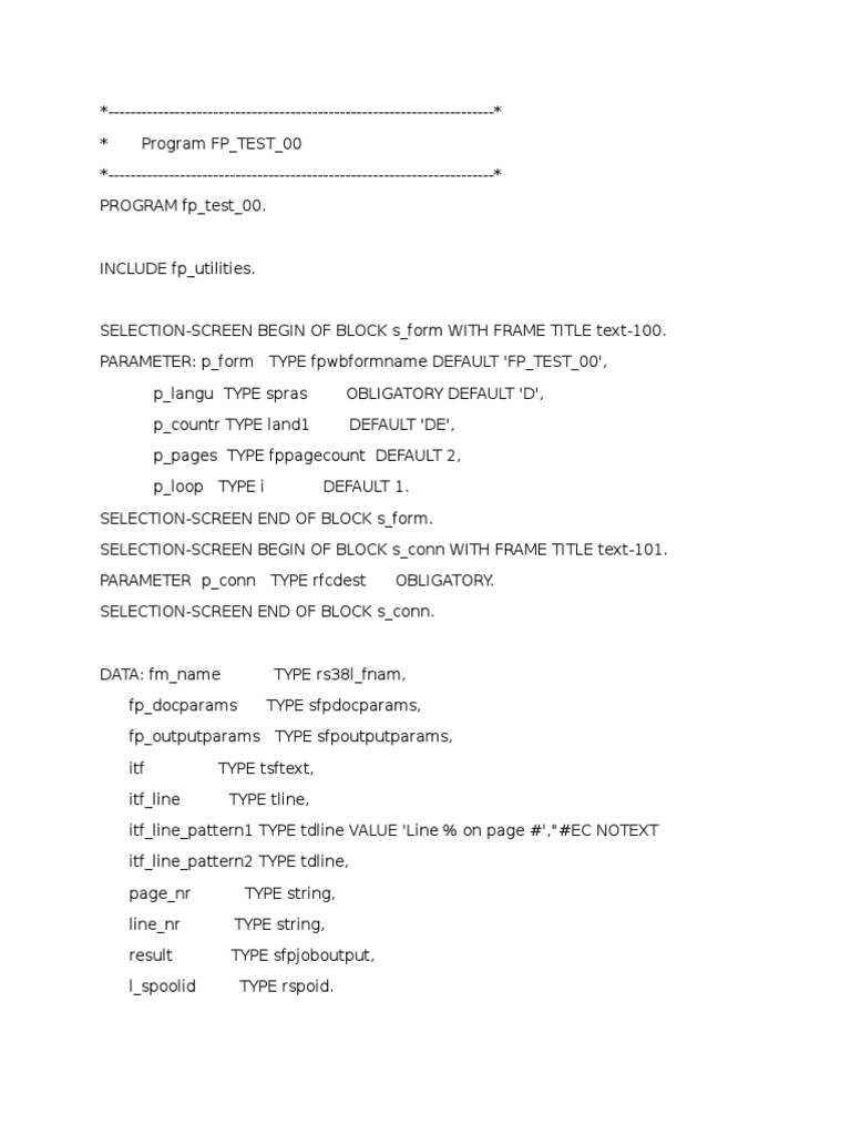 Program For Adobe Form in Detail | PDF | Parameter (Computer ...
