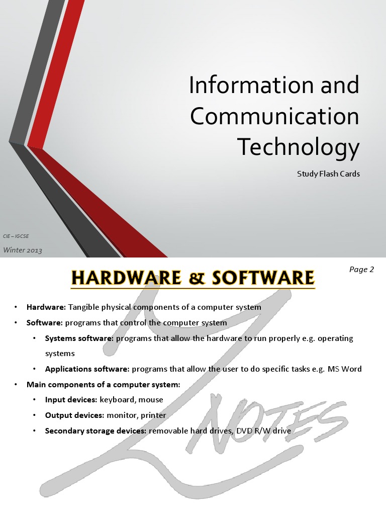 ICT Flash Cards Final PDF | PDF | Usb Flash Drive | Computer Network