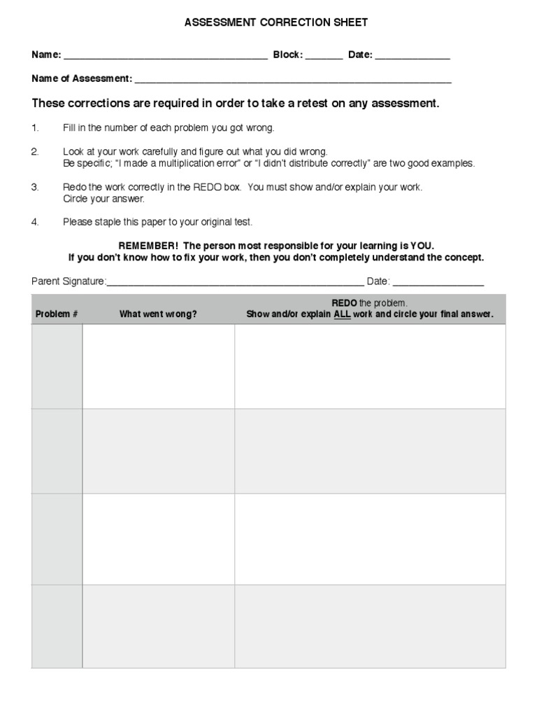 Assessment Correction Guide | PDF | Business | Teaching Methods & Materials
