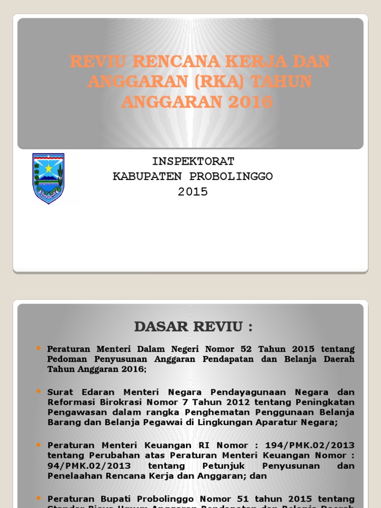 Reviu RKA-SKPD 2016 Probolinggo | PDF