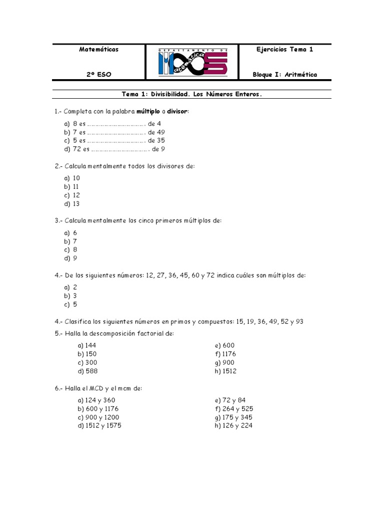 Hoja01 2eso NENTEROS PDF | PDF