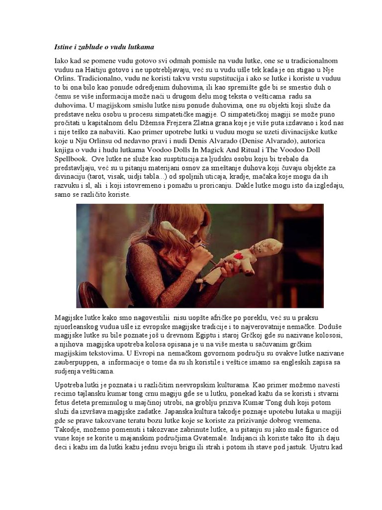 Istine I Zablude o Vudu Lutkama | PDF