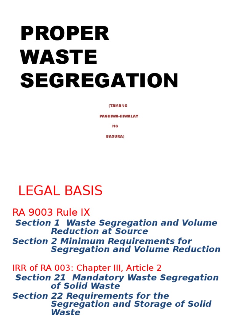 Waste Segregation 101 | PDF