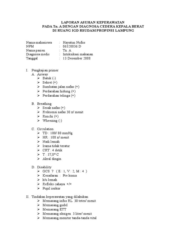 Askep IGD (CKB) | PDF