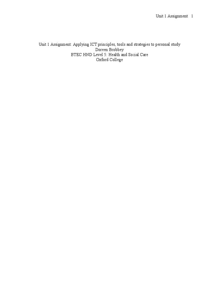 BTEC HND Level 5 Health and Social Care | PDF | Swot Analysis ...