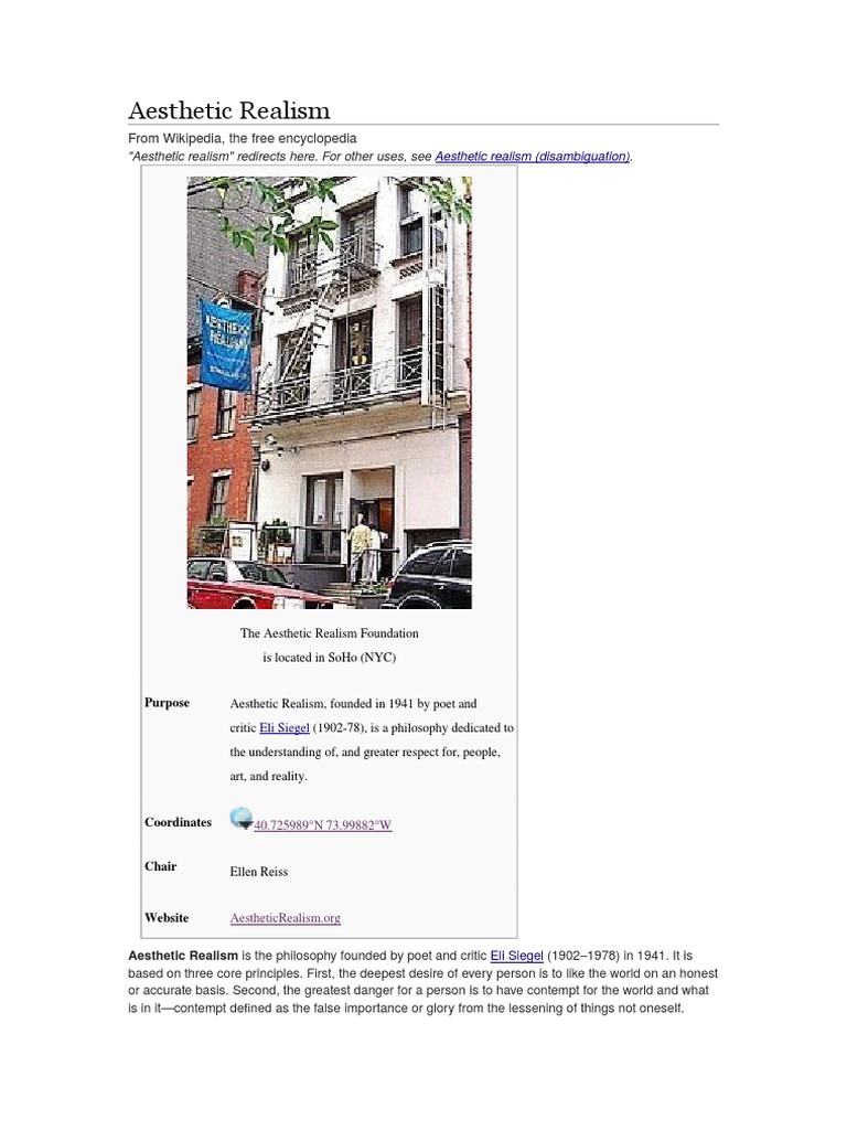 Aesthetic Realism: From Wikipedia, The Free Encyclopedia | PDF ...
