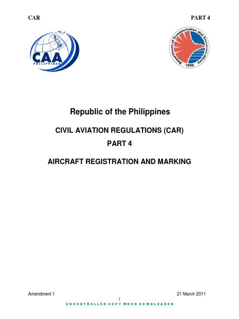 004 Part 4 Aircraft Registration and Marking 5 20160 | PDF | Aircraft ...