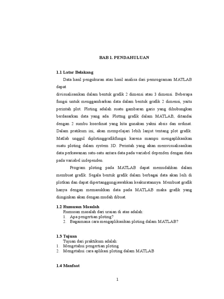 Pengertian dan Aplikasi Ploting MATLAB | PDF
