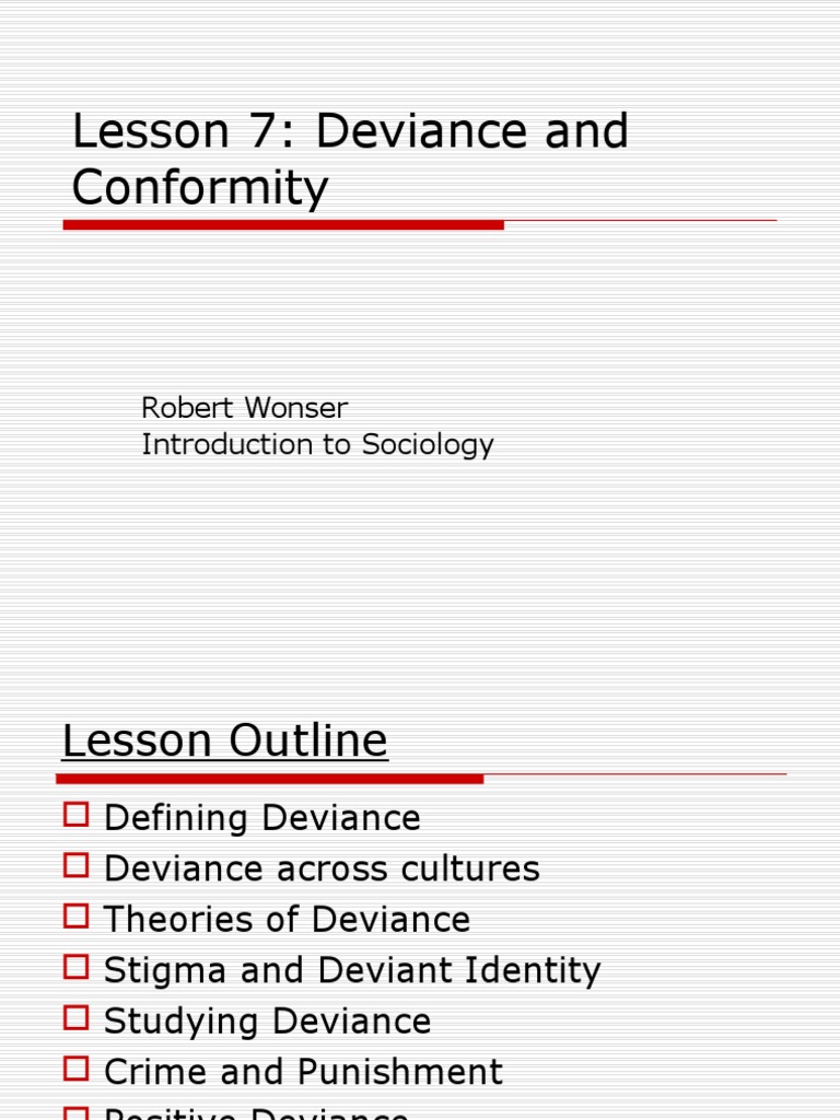 Sociology: Deviance & Conformity | PDF | Deviance (Sociology) | Social ...