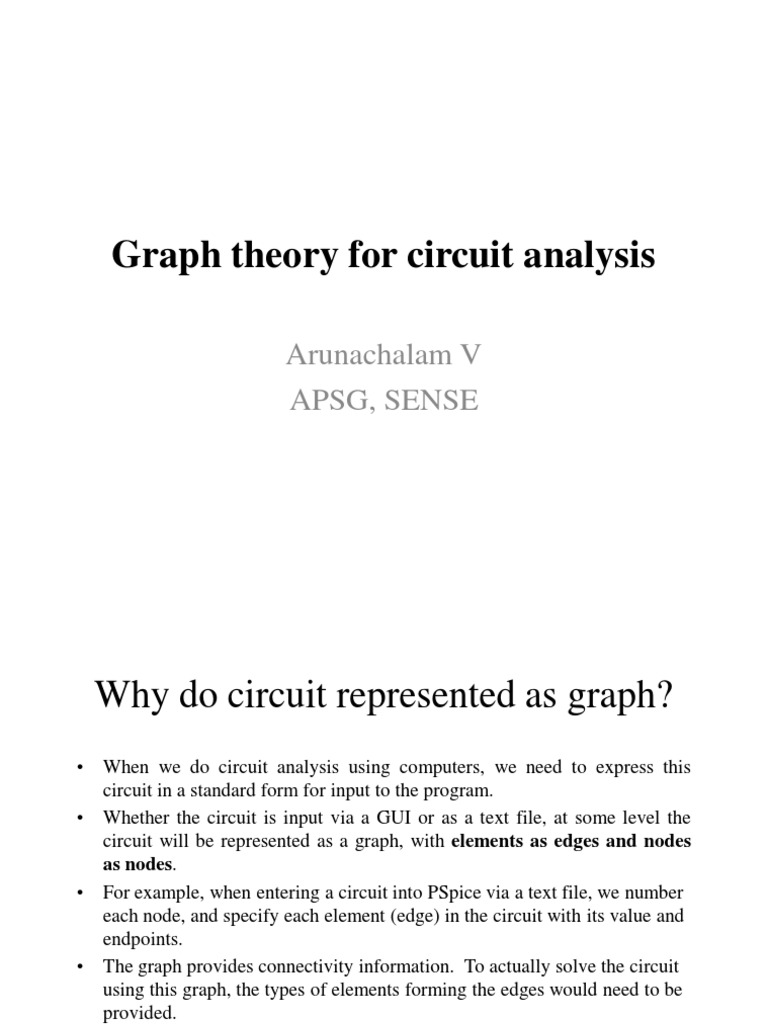 Graph Theory For Circuit Analysis | PDF | Vertex (Graph Theory) | Graph ...