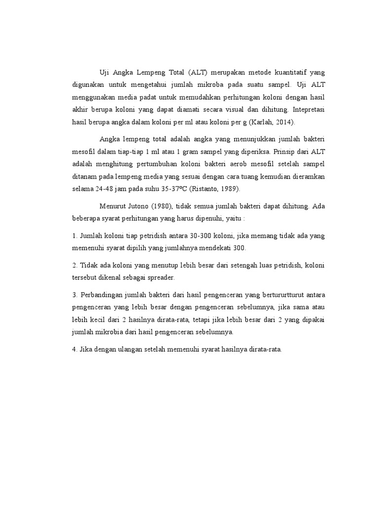 Total Plate Count (TPC) Test: Principles and Interpretation | PDF