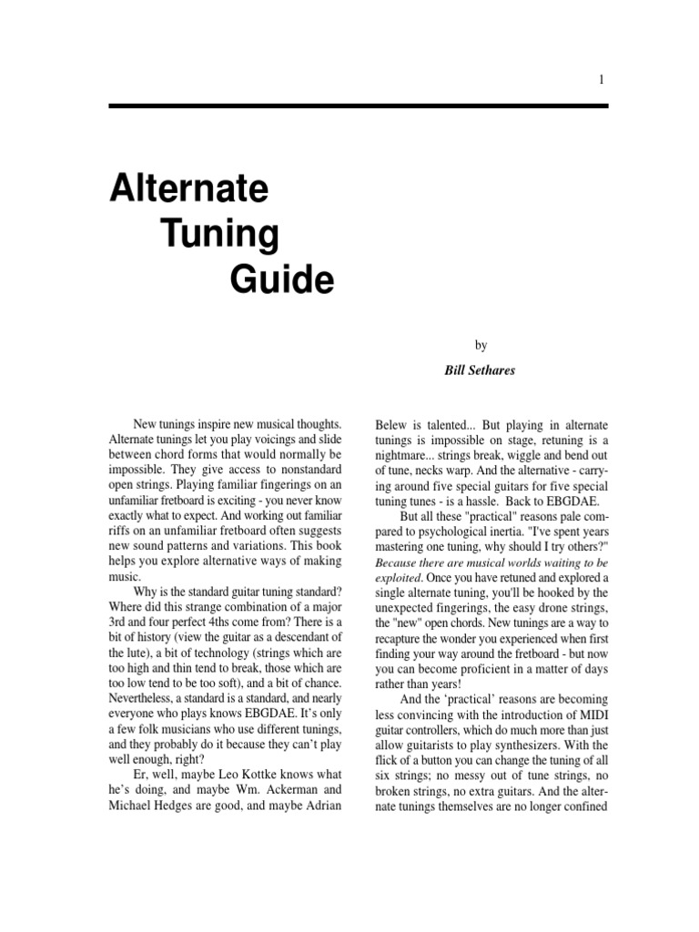 Guitar Alternate Tuning Guide PDF | PDF | Chord (Music) | Guitars