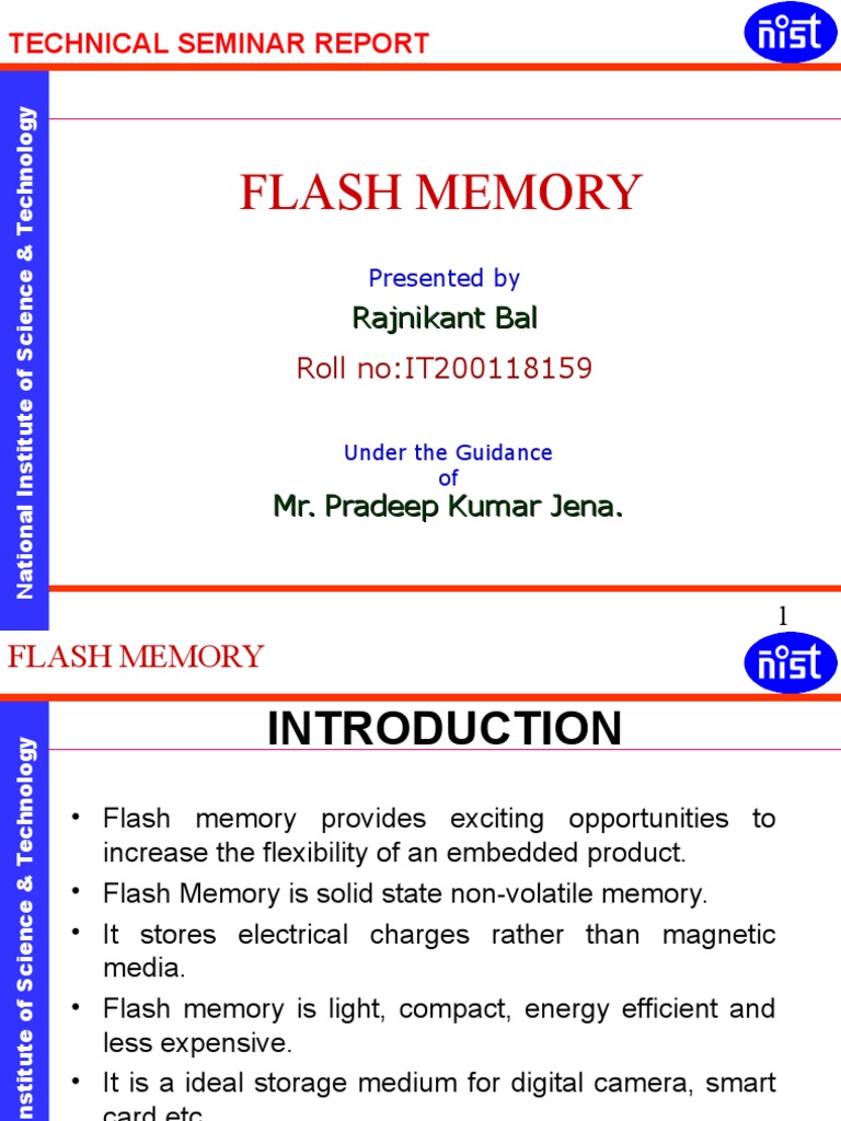 Flash Memory: Technical Seminar Report | PDF | Flash Memory | Computer Data Storage
