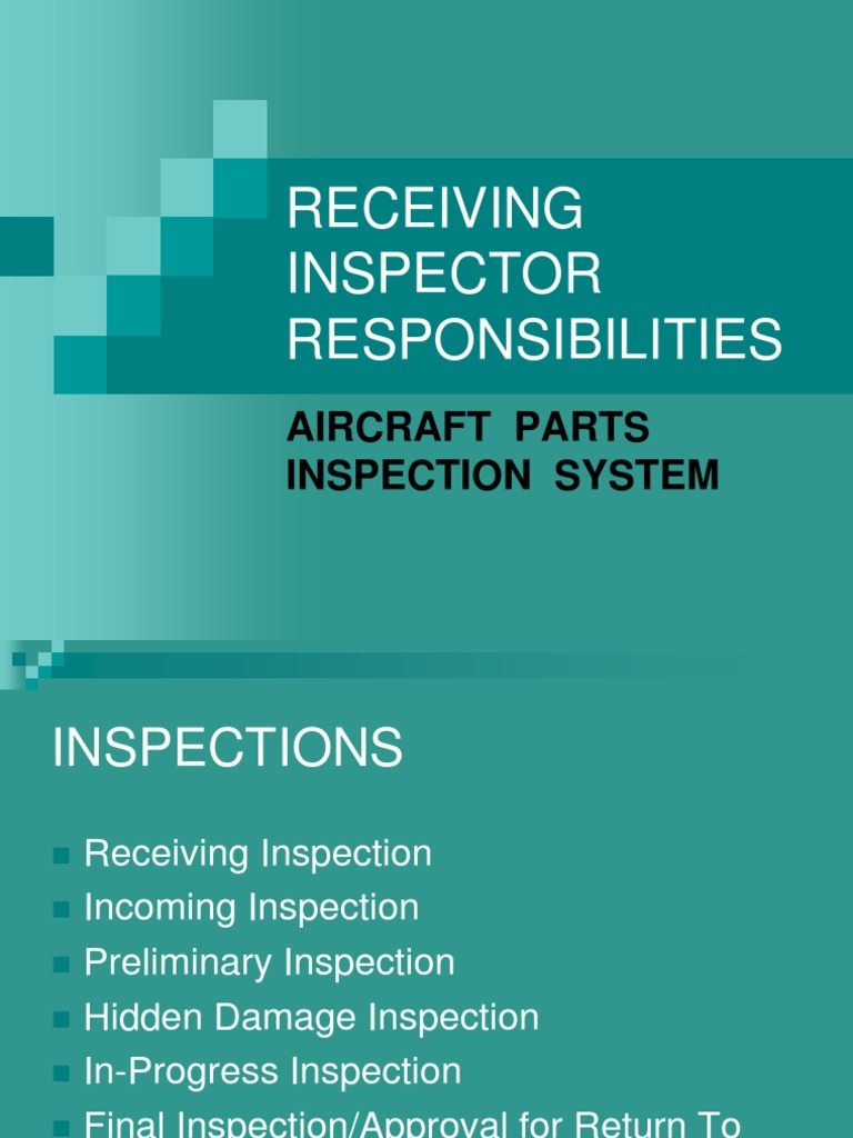 Aircraft Parts Receiving Inspection Guide | PDF | Calibration | Federal ...